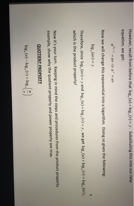 Solved Proving Properties of Logarithmic Functions (Using | Chegg.com
