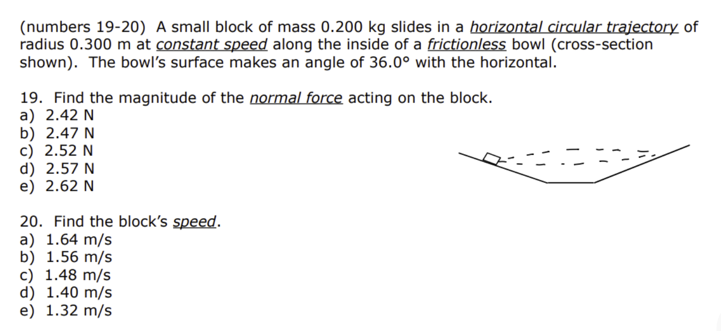 Solved (numbers 19-20) A small block of mass 0.200 kg slides | Chegg.com