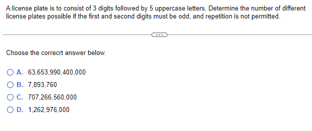 Solved A license plate is to consist of 3 digits followed by | Chegg.com