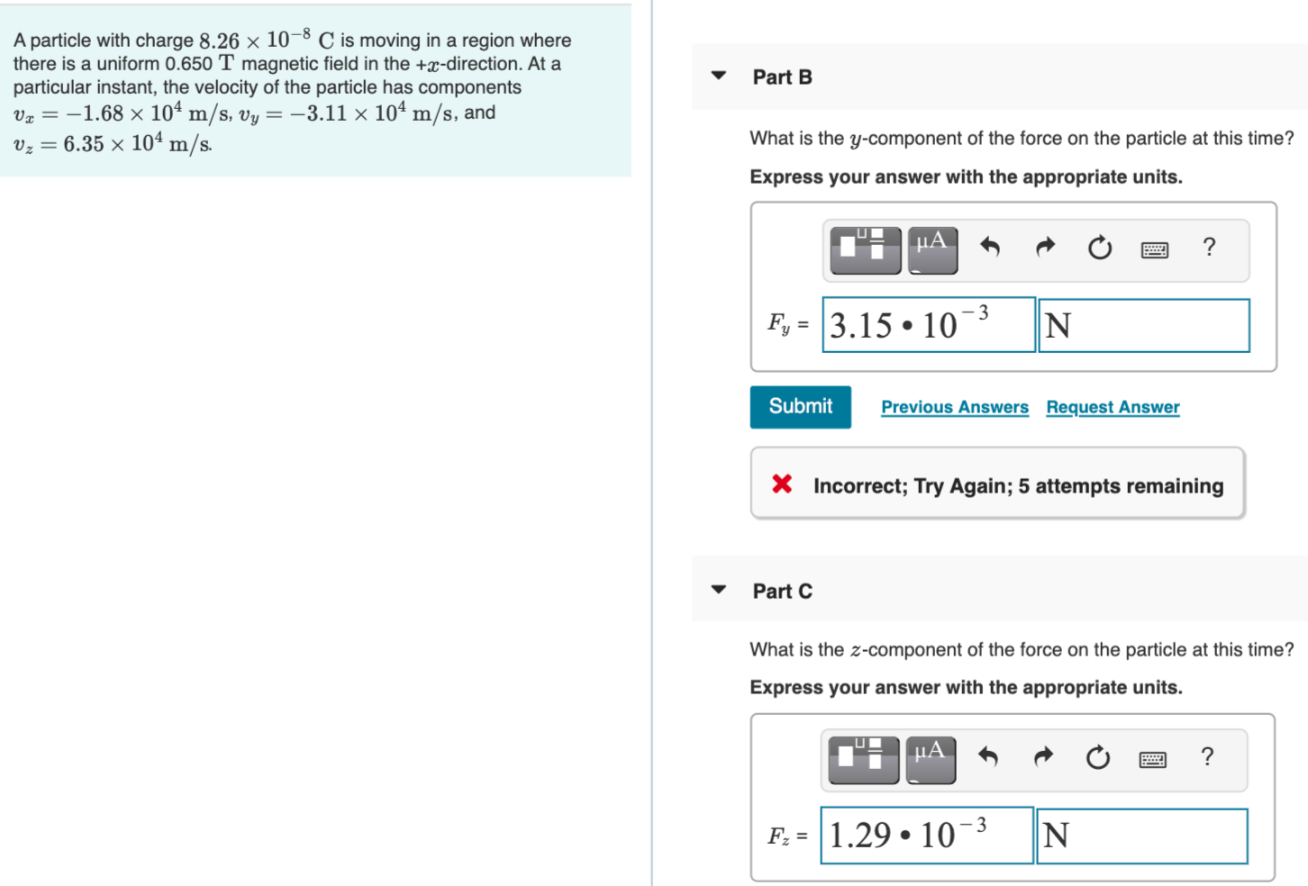 Solved Part B A Particle With Charge 8 26 X 10 8 C Is Moving Chegg solved-part-b-a-particle-with-charge-8-26-x-10-8-c-is-moving-chegg