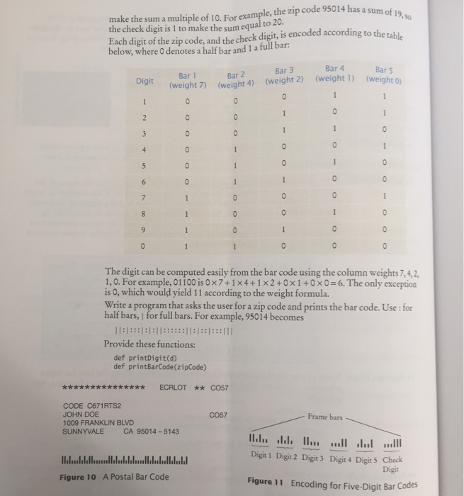 Solved Business P5.25 Postal bar codes. For faster sorting | Chegg.com
