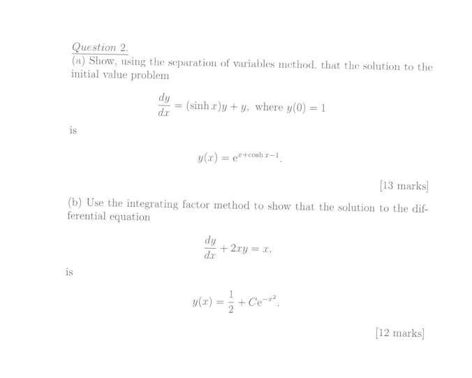 Solved Question 2. (a) Show, using the separation of | Chegg.com