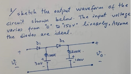 Solved 1/ sketch the output waveform of the circuit shown | Chegg.com