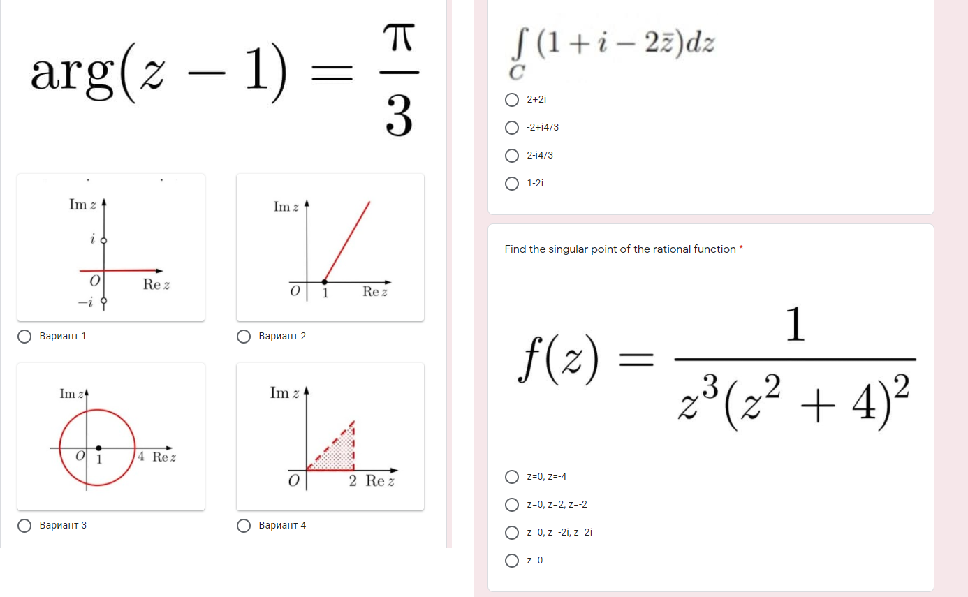 Solved MT arg(z – 1) S (1+i – 2z)dz 2+2i 3 -2+i4/3 ОО O | Chegg.com