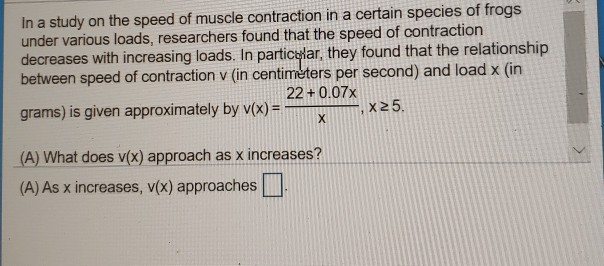 Solved In a study on the speed of muscle contraction in a | Chegg.com