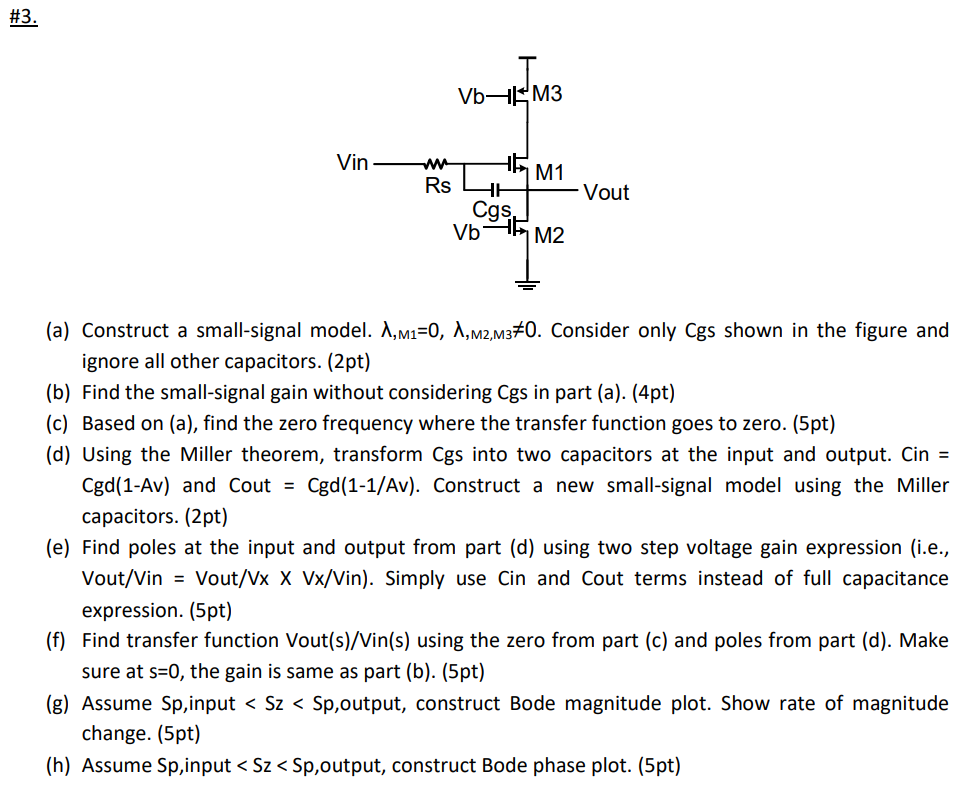 Solved #3.(a) ﻿Construct a small-signal model. | Chegg.com