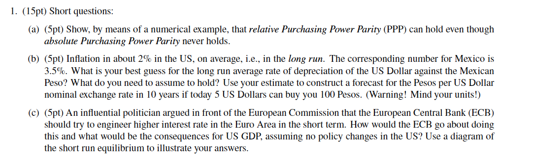 Solved 1. (15pt) Short questions: (a) (5pt) Show, by means | Chegg.com