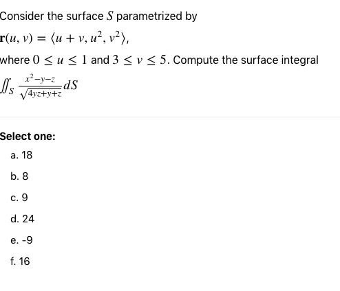 Solved Consider the surface S parametrized by r(u, v) = (u + | Chegg.com