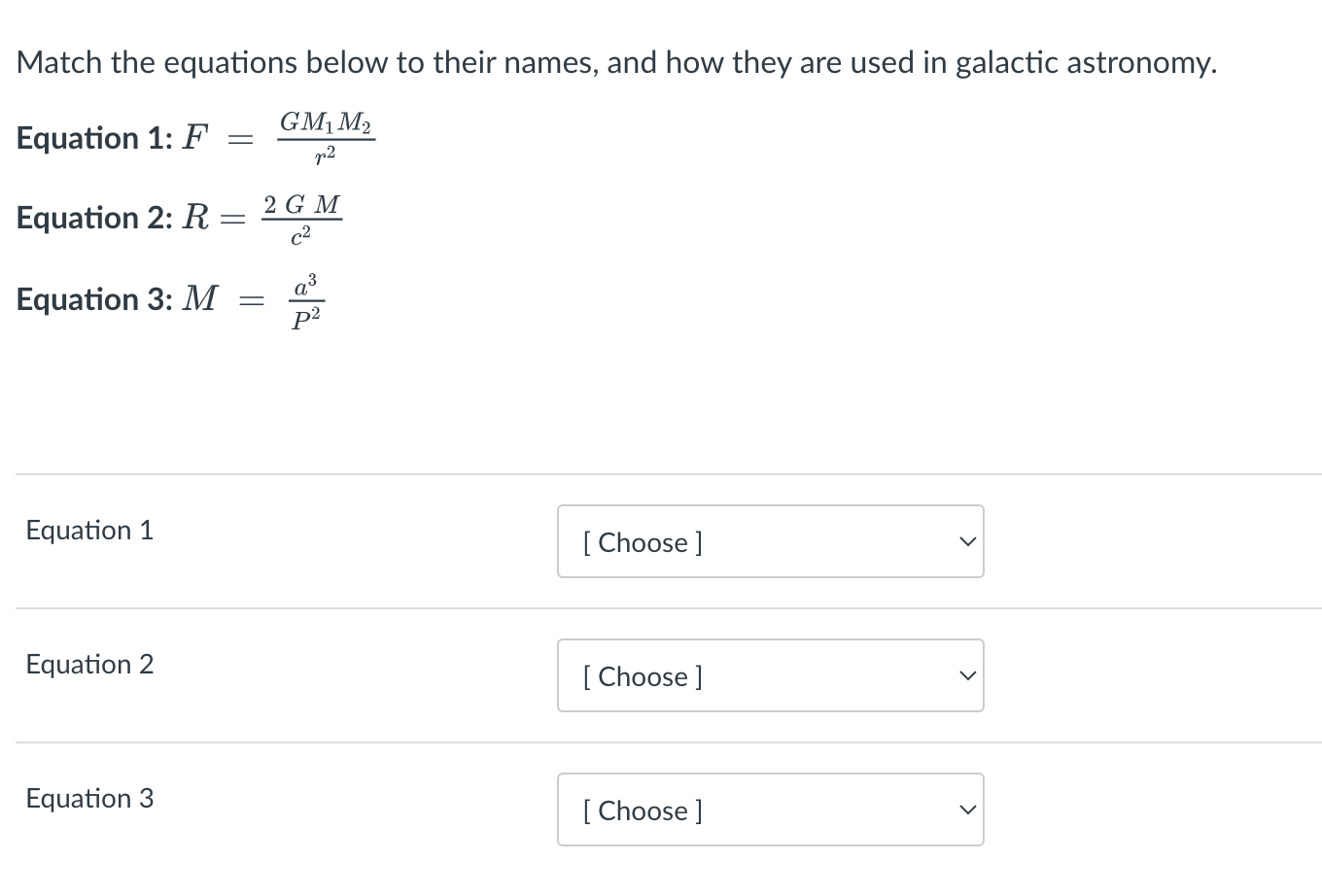 Solved Match the equations below to their names, and how | Chegg.com