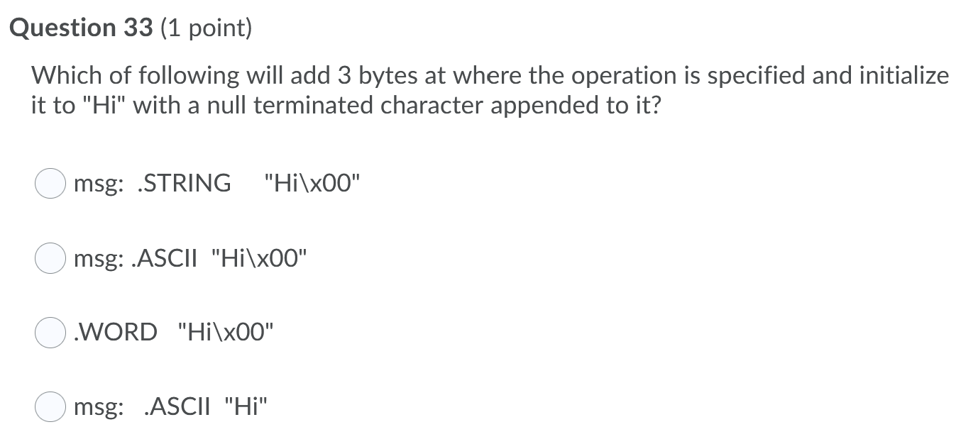 Solved Question 33 (1 point) Which of following will add 3 | Chegg.com