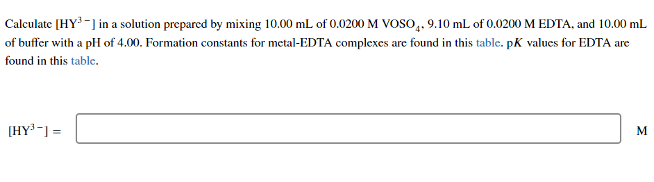 Solved Calculate [HY3-) in a solution prepared by mixing | Chegg.com