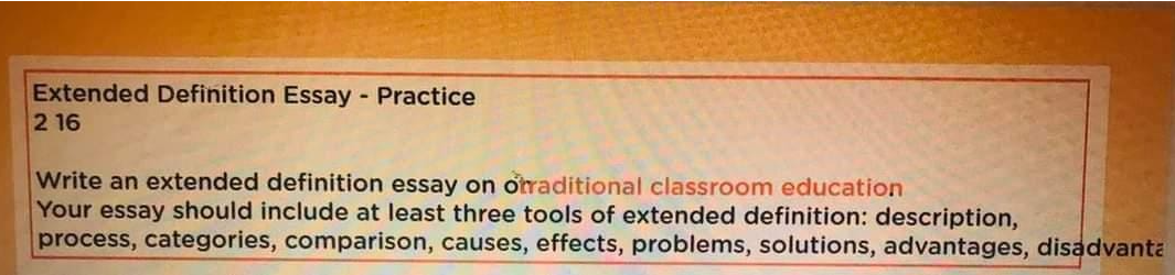 Solved Extended Definition Essay - Practice 2 16 Write an | Chegg.com