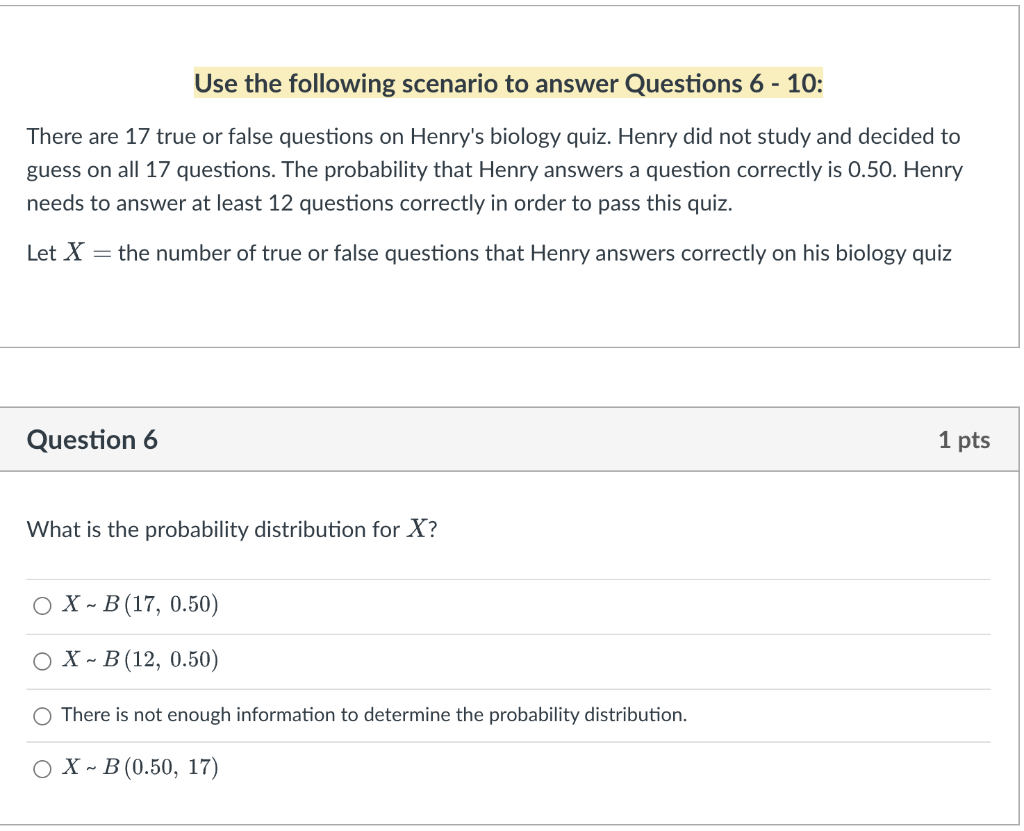 Solved Use the following scenario to answer Questions 6 - | Chegg.com