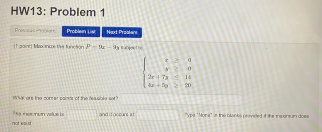 Solved HW13: Problem 1 Previous Problem Problem List Next | Chegg.com Solved HW13: Problem 1 Previous Problem Problem List Next | Chegg.com