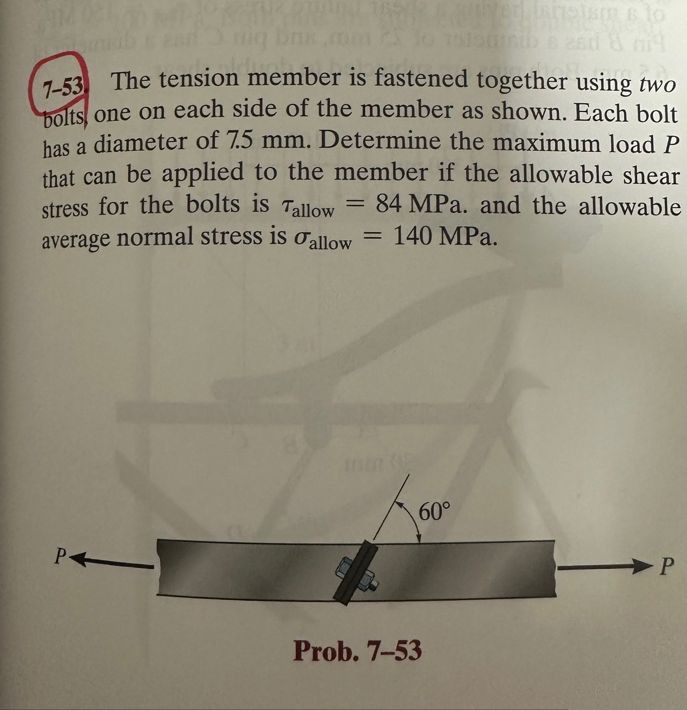 Solved 7-53. The tension member is fastened together using | Chegg.com