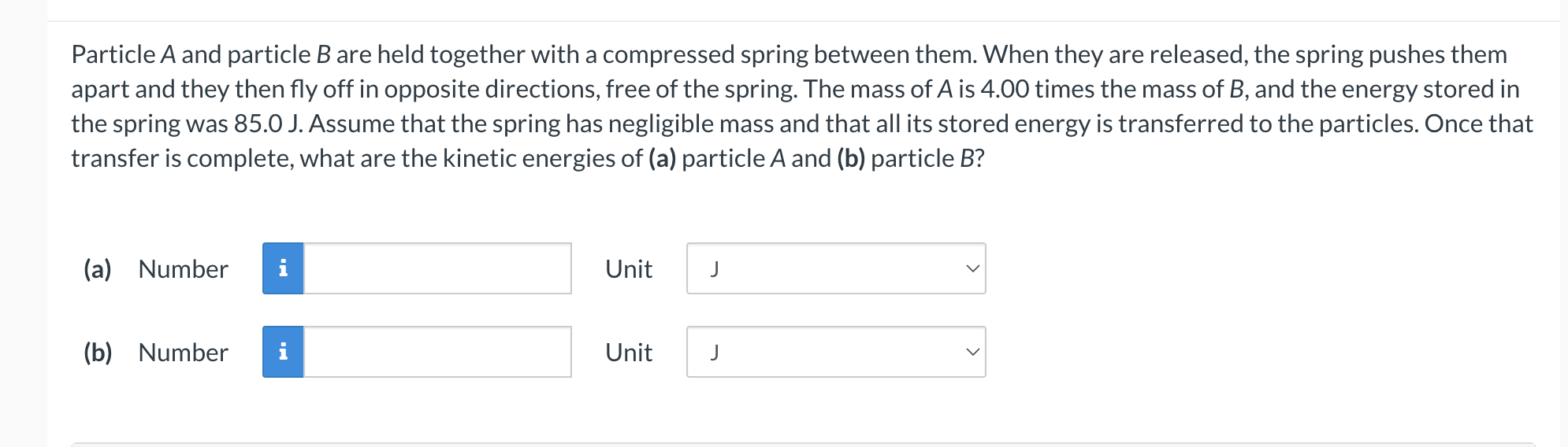Solved Particle A and particle B are held together with a | Chegg.com
