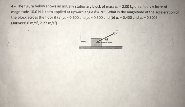 Solved 4- The figure below shows an initially stationary | Chegg.com