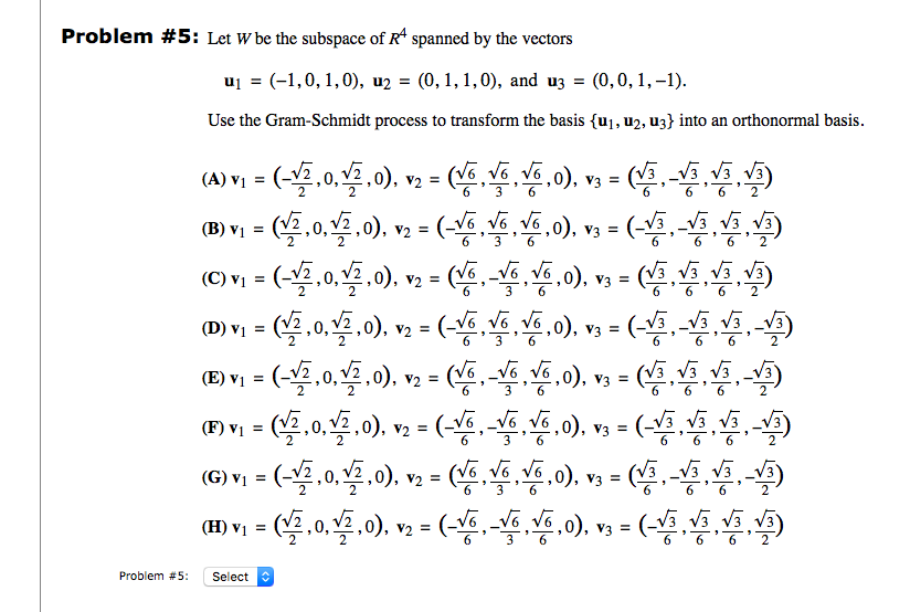 Solved (linear algebra) Let W be the subspace of R4 spanned | Chegg.com