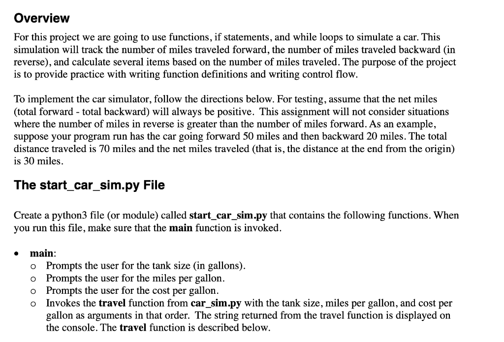 Solved Overview For this project we are going to use | Chegg.com