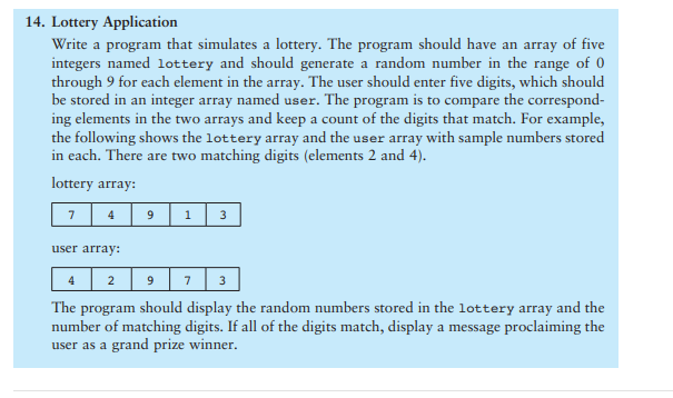 Solved 14. Lottery Application Write a program that | Chegg.com