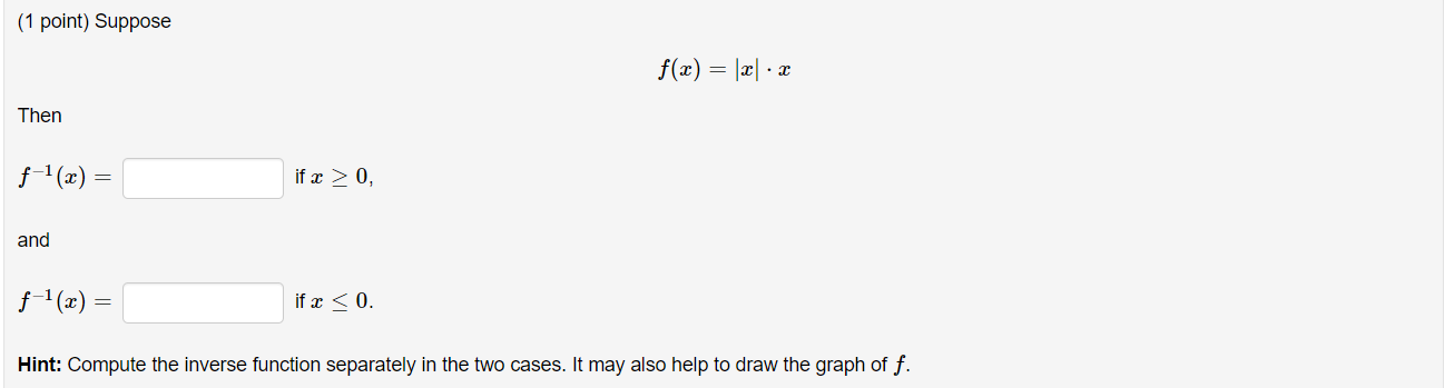 Solved (1 point) Let f(x)=7−x2,x≥0 | Chegg.com