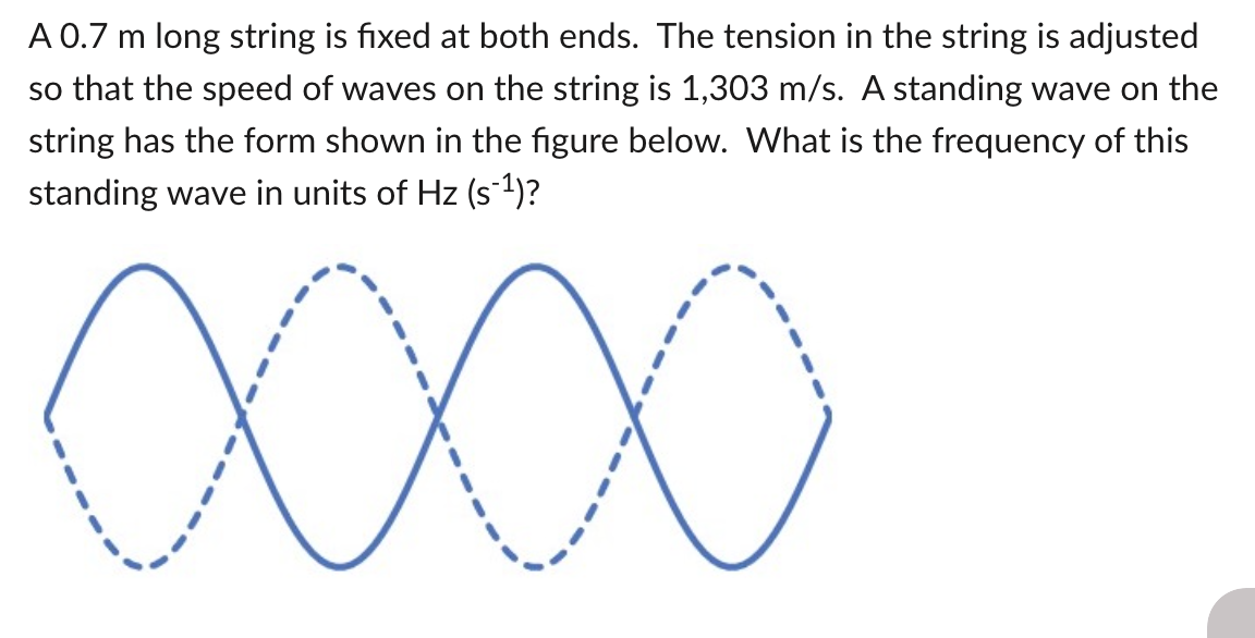Solved A 0.7 m long string is fixed at both ends. The | Chegg.com