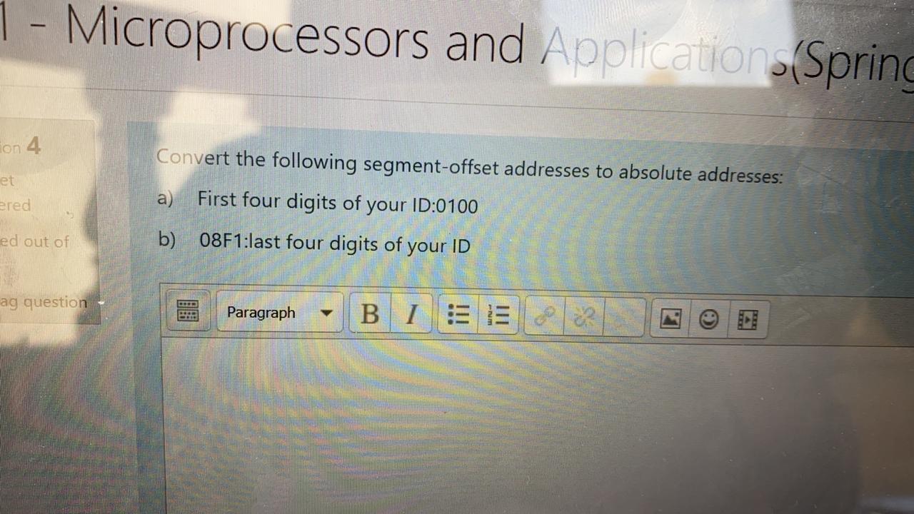 Solved - Microprocessors and Application Spring on 4 et | Chegg.com