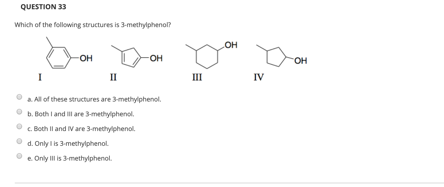 Solved QUESTION 33 Which of the following structures is | Chegg.com