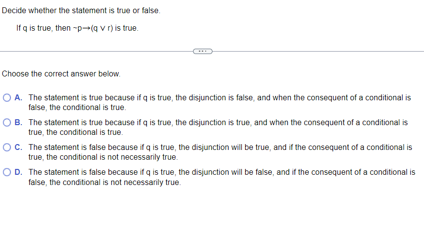 Solved Decide whether the statement is true or false. If q | Chegg.com
