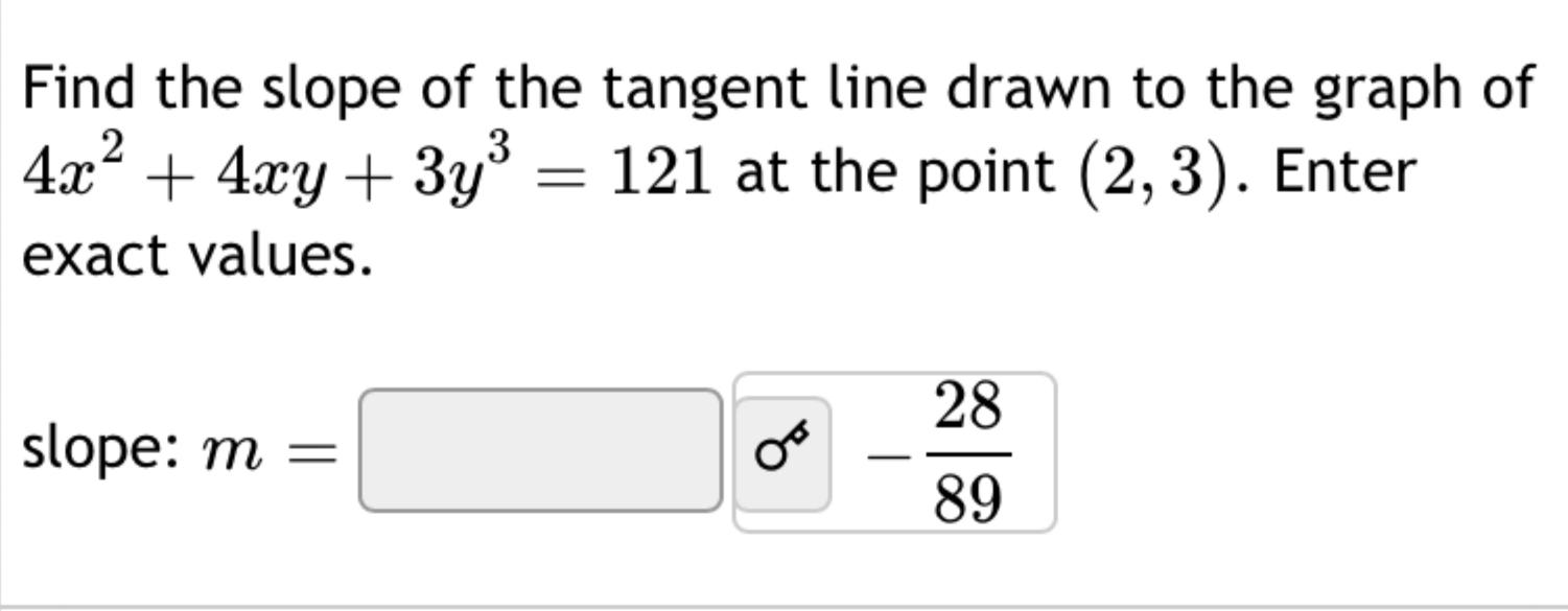 Solved Find the slope of the tangent line drawn to the graph | Chegg.com