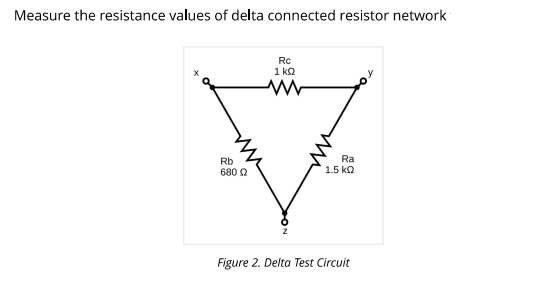 Solved Measure the resistance values of delta connected | Chegg.com