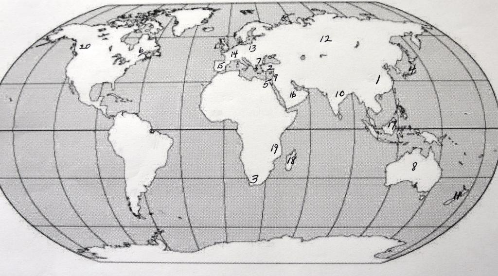 Label the following map | Chegg.com