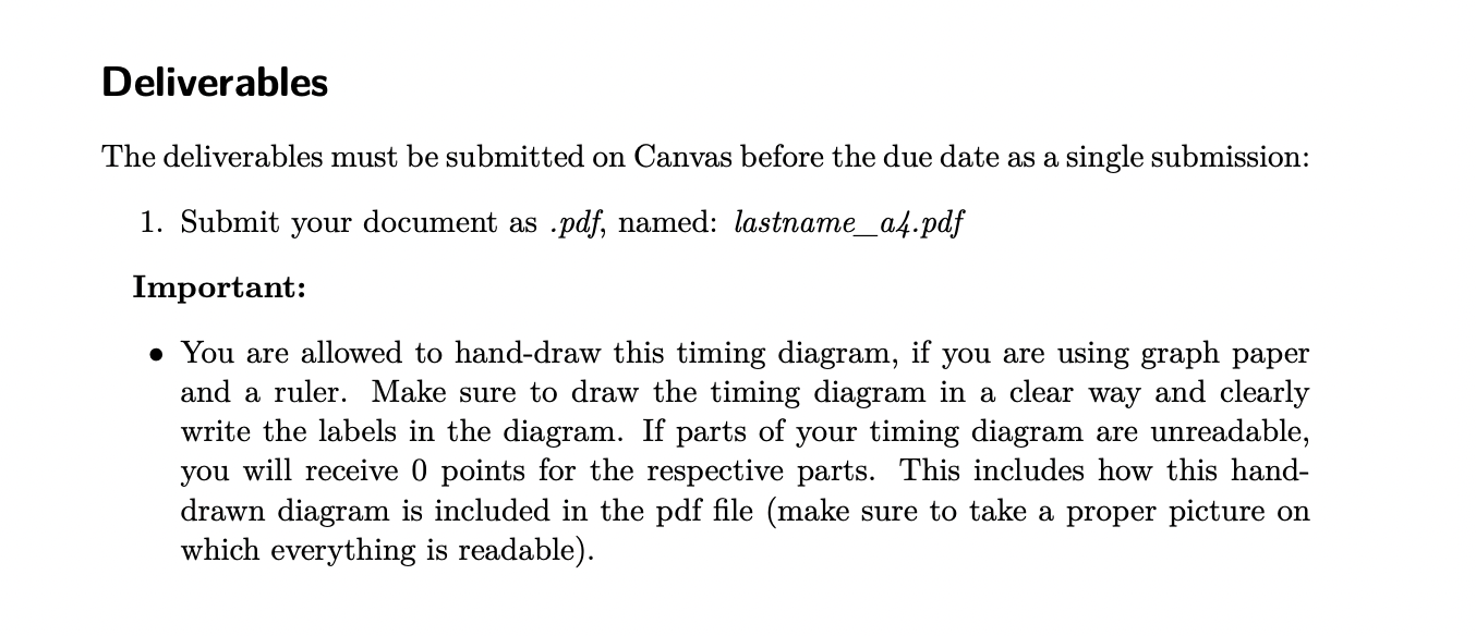 Solved Description This assignment covers drawing timing | Chegg.com