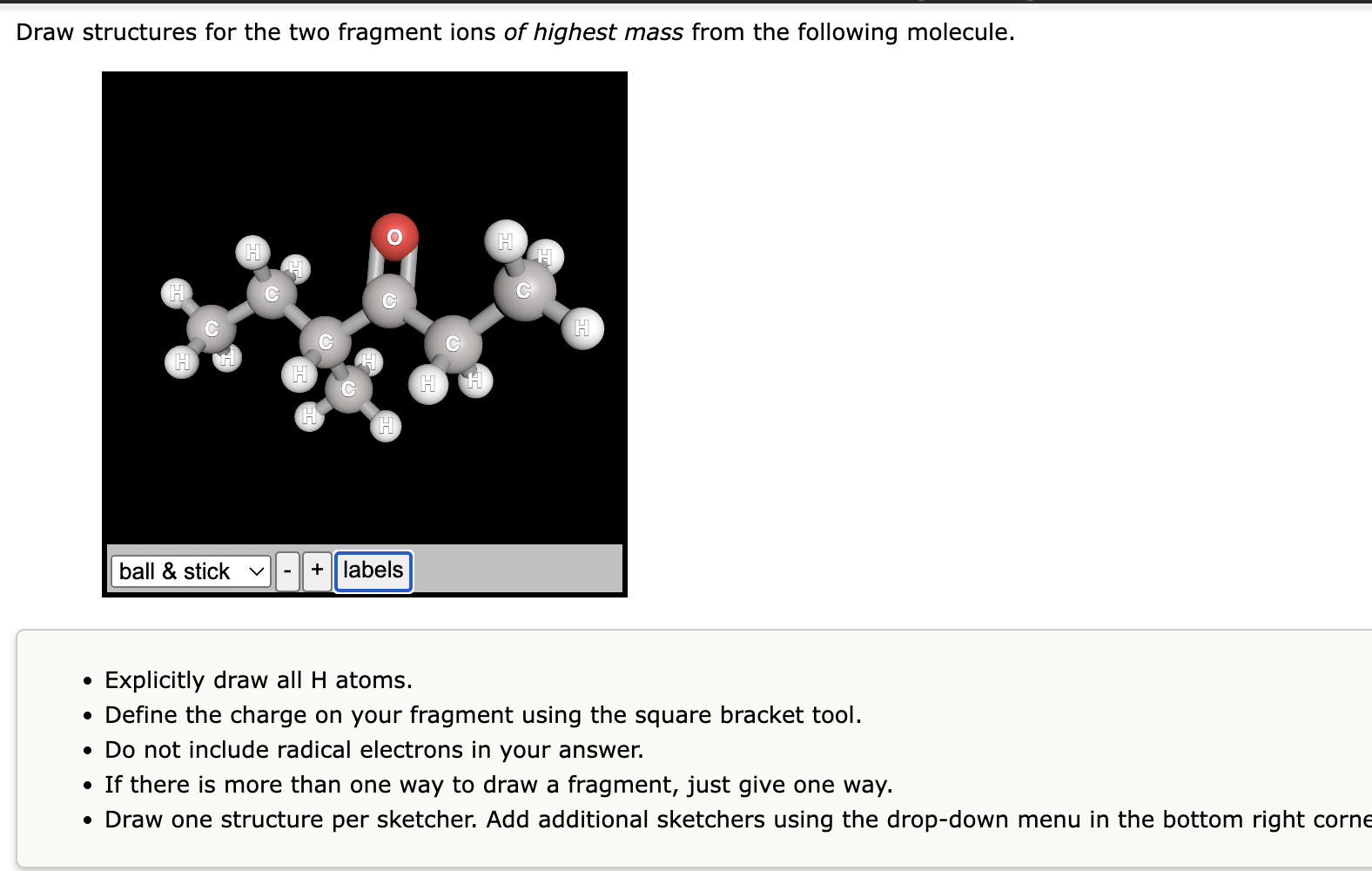 Solved Draw structures for the two fragment ions of highest | Chegg.com