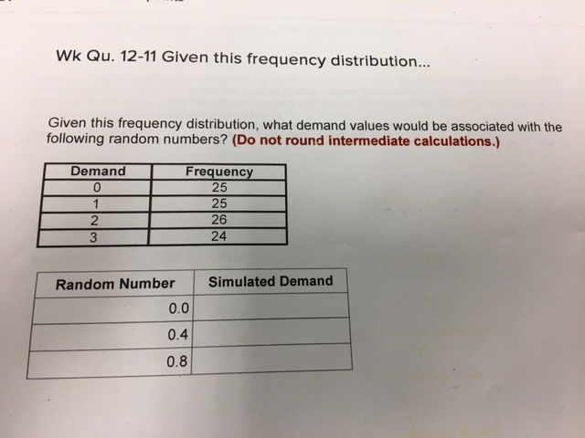Solved Wk Qu. 12-11 Given this frequency distribution.. | Chegg.com Solved Wk Qu. 12-11 Given this frequency distribution.. | Chegg.com