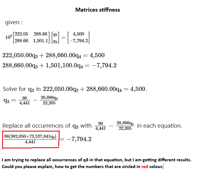 Solved Matrices stiffness given : | Chegg.com