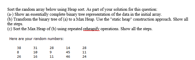 Solved Note: You should NOT write or use a computer program | Chegg.com