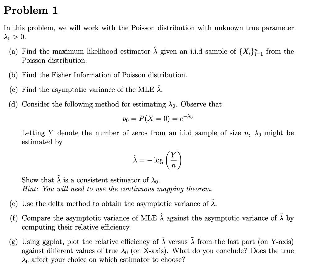 In this problem, we will work with the Poisson | Chegg.com