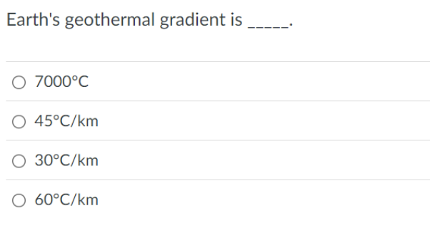 Solved Earth's geothermal gradient | Chegg.com