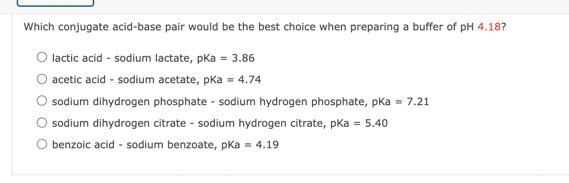 Solved Which conjugate acid-base pair would be the best | Chegg.com