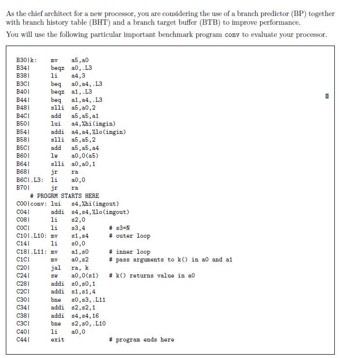As the chief architect for a new processor, you are | Chegg.com