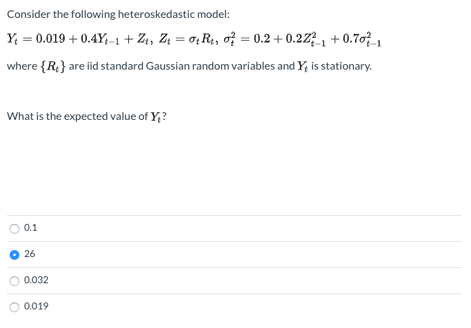 Solved Consider The Following Heteroskedastic Model Y¢