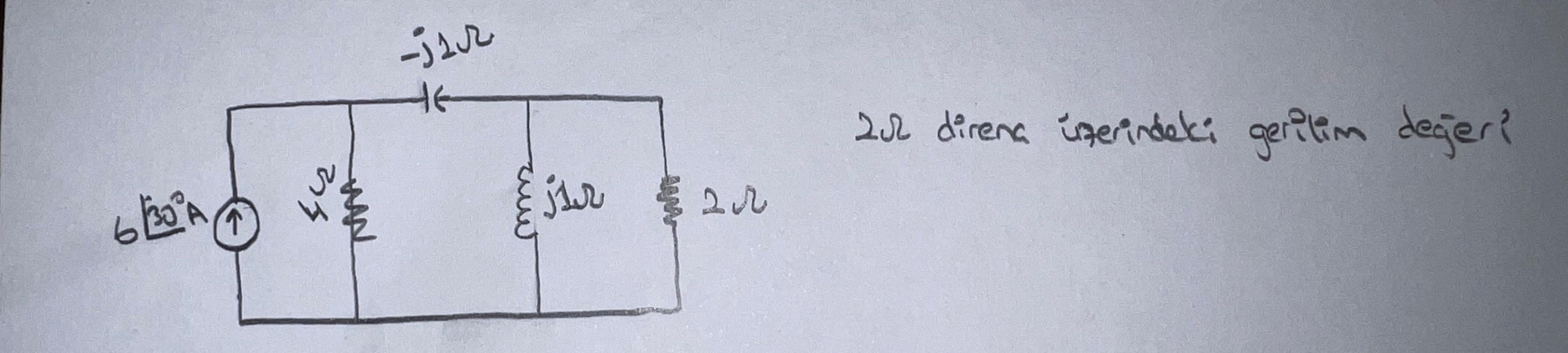 Solved 2Ω ﻿direnci üzerindeki gerilim degeri? | Chegg.com