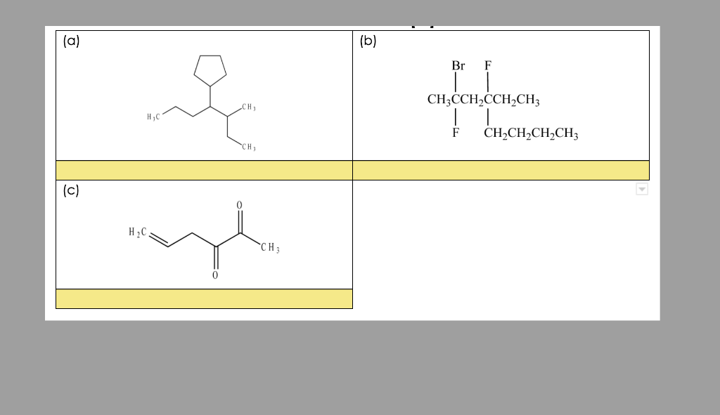 Solved (a) (b) Br F CH3CCH_CCH2CH3 HEC F CH2CH2CH2CH3 H (c) | Chegg.com
