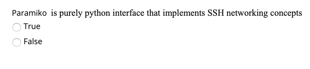 Solved Paramiko is purely python interface that implements | Chegg.com