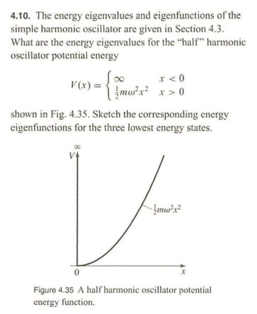 Solved 4.10. The energy eigenvalues and eigenfunctions of | Chegg.com