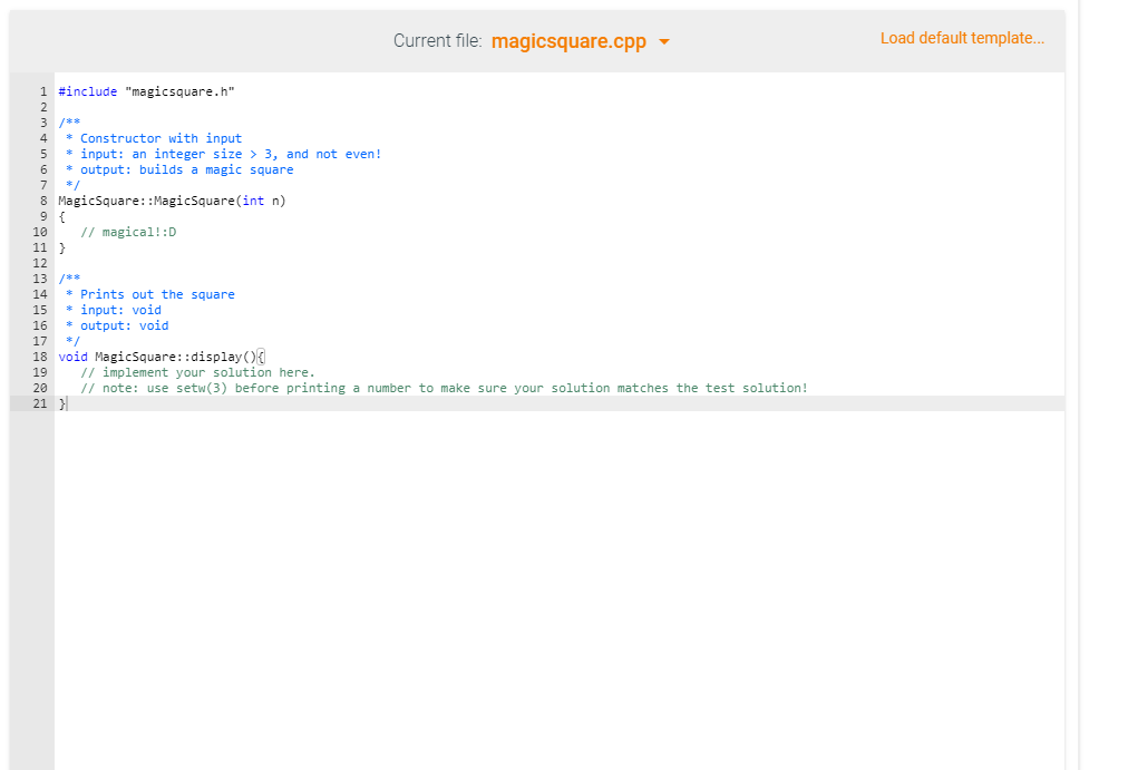 Solved Magic square done in cpp! needs a main.cpp needs a | Chegg.com