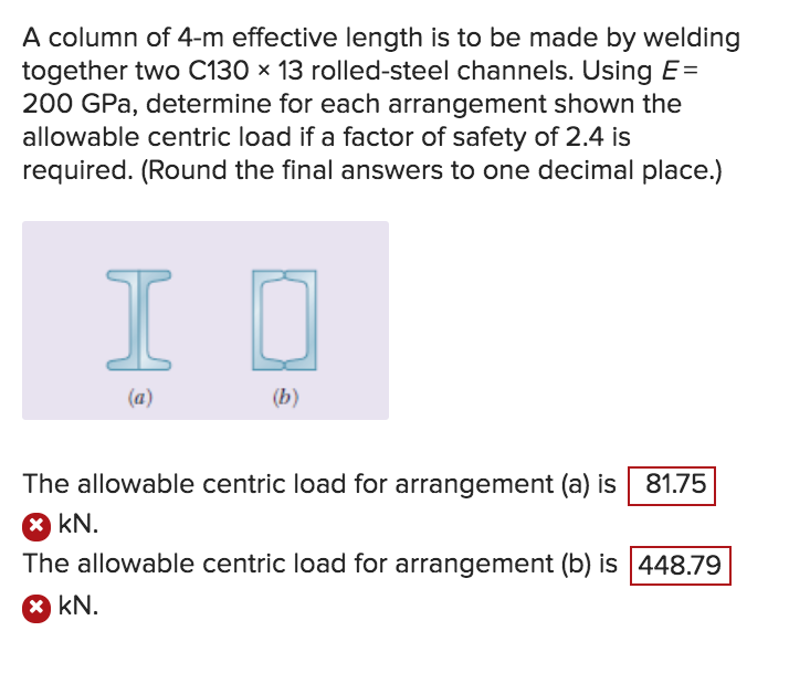 A column of 4-m effective length is to be made by | Chegg.com