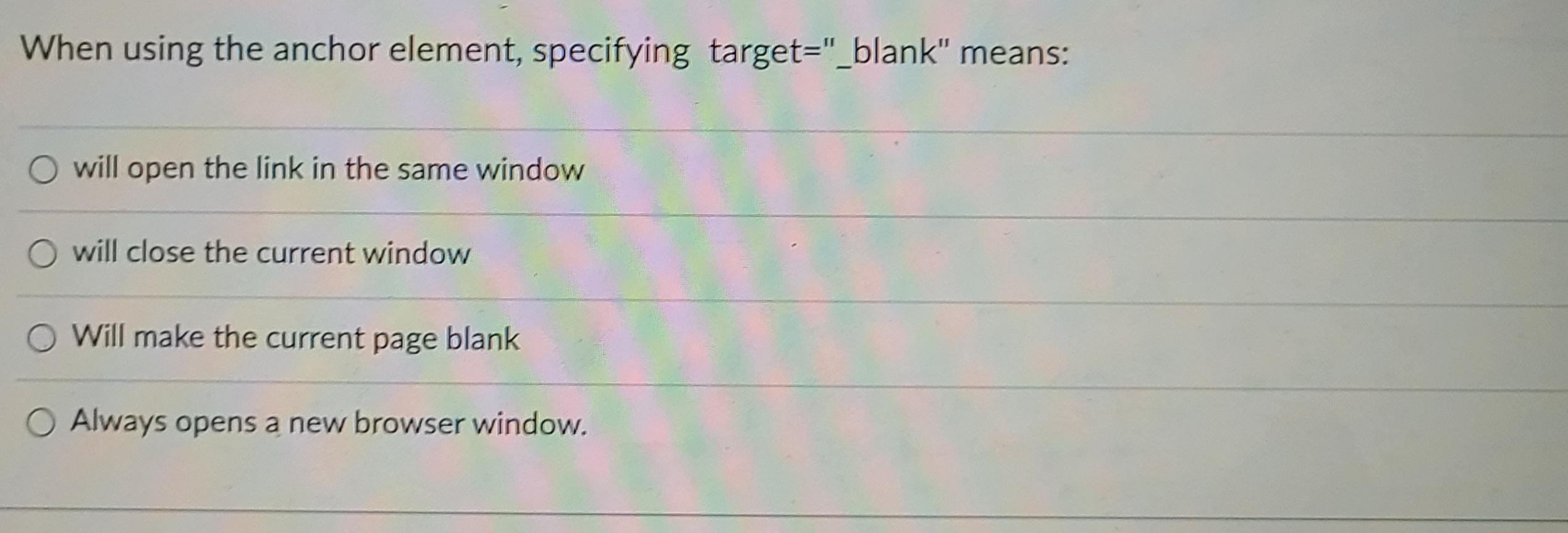 Solved When used with the anchor element, The ______ | Chegg.com