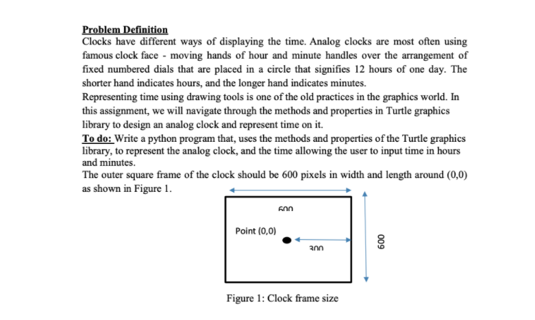 Problem Definition Clocks have different ways of | Chegg.com
